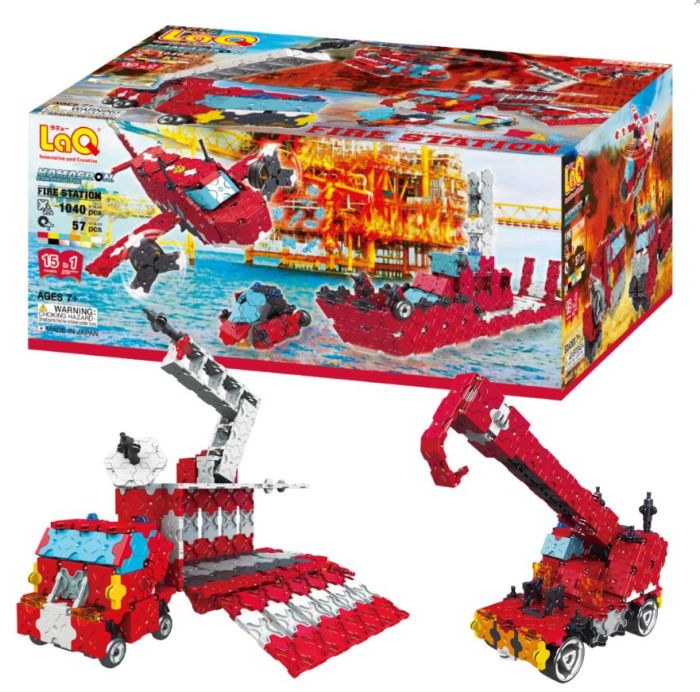 LaQ Hamacron Constructor Fire Station - 15 models, 1040 pieces | Science First